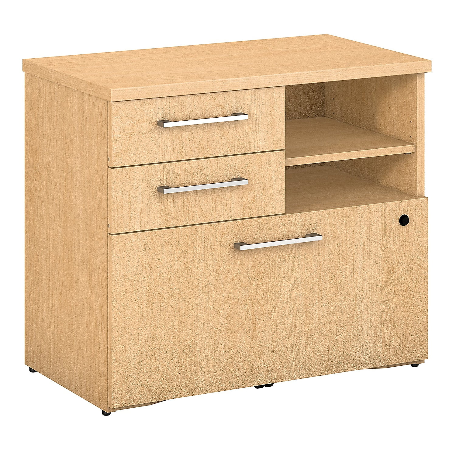 Bush Business Furniture 400 Series 30W File Cabinet Natural Maple ...