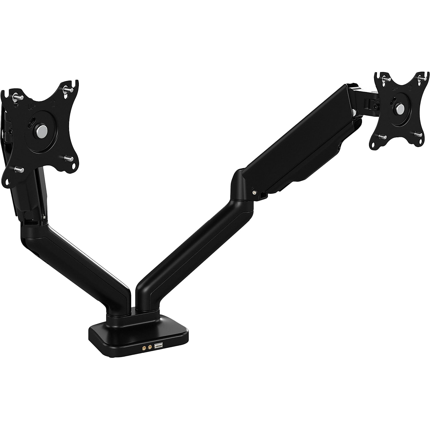 Bush Business Furniture Adjustable Dual Monitor Arm with USB in Black ...