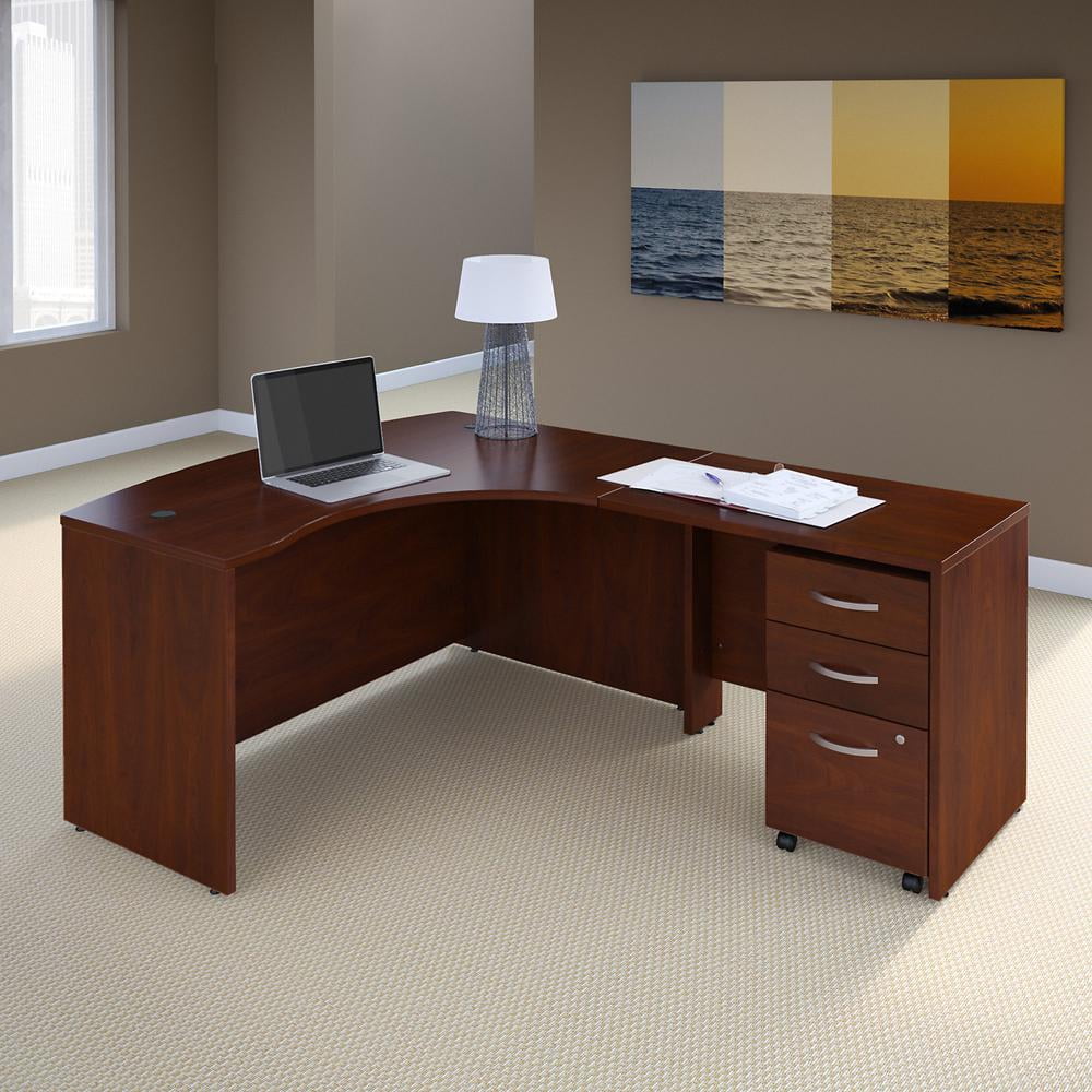 Bush Business Furniture Modern Executive L Shaped Desk with Locking 3 ...