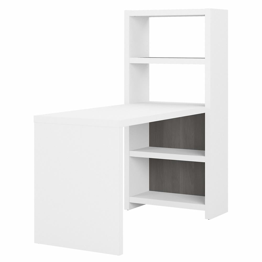 Echo 56W Bookcase Desk in Pure White and Modern Gray - Engineered Wood ...
