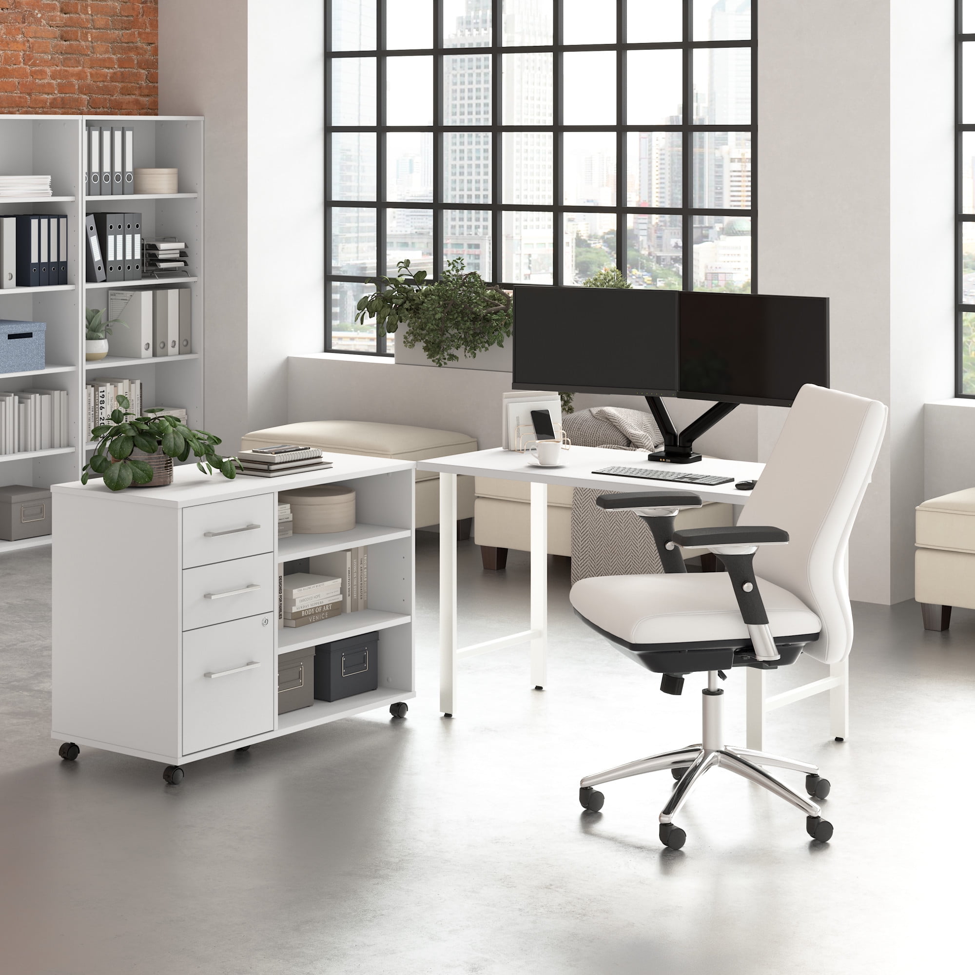 Bush Business Furniture Hustle 48W x 24D Computer Desk and Storage ...