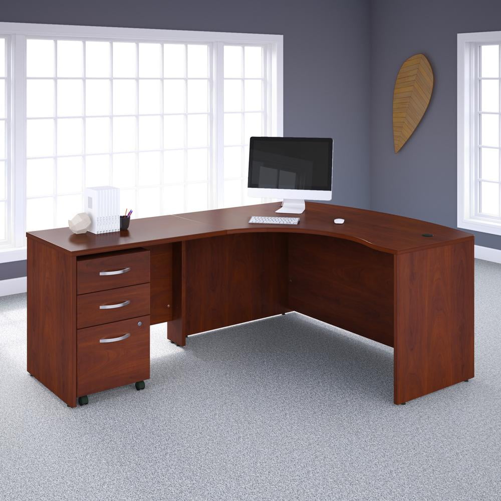 Bush Business Furniture Left Handed L Shaped Desk with 3 Drawer Mobile ...