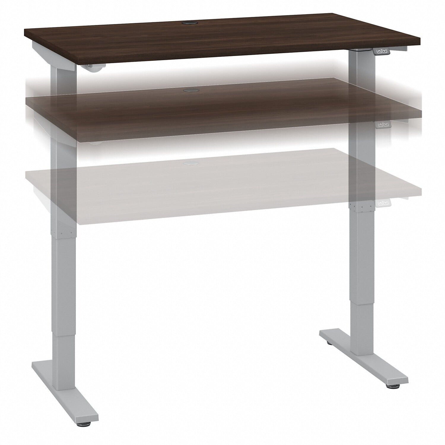 BBF Move 40 - Sit/standing desk - rectangular - black walnut - Walmart.com