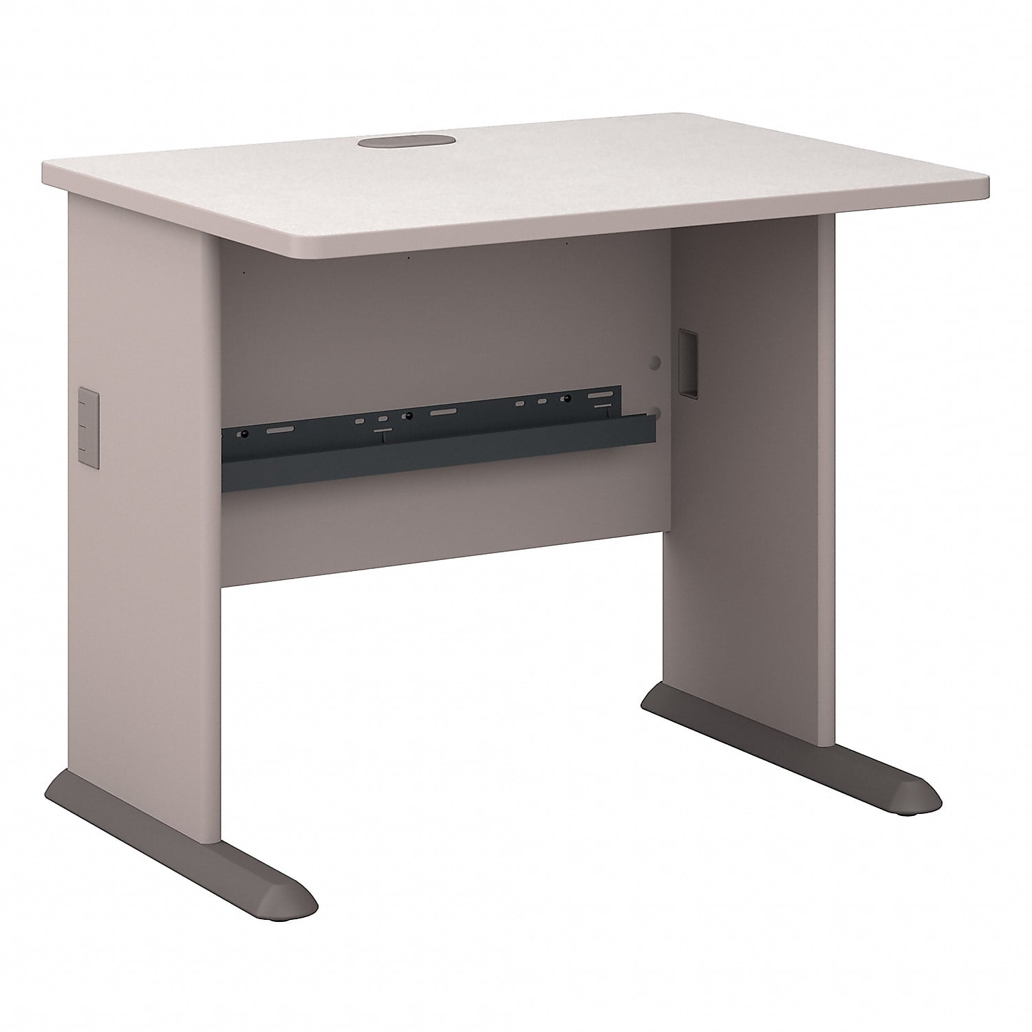 Bush Business Furniture Office Advantage Desk 36"W, Pewter, Standard ...