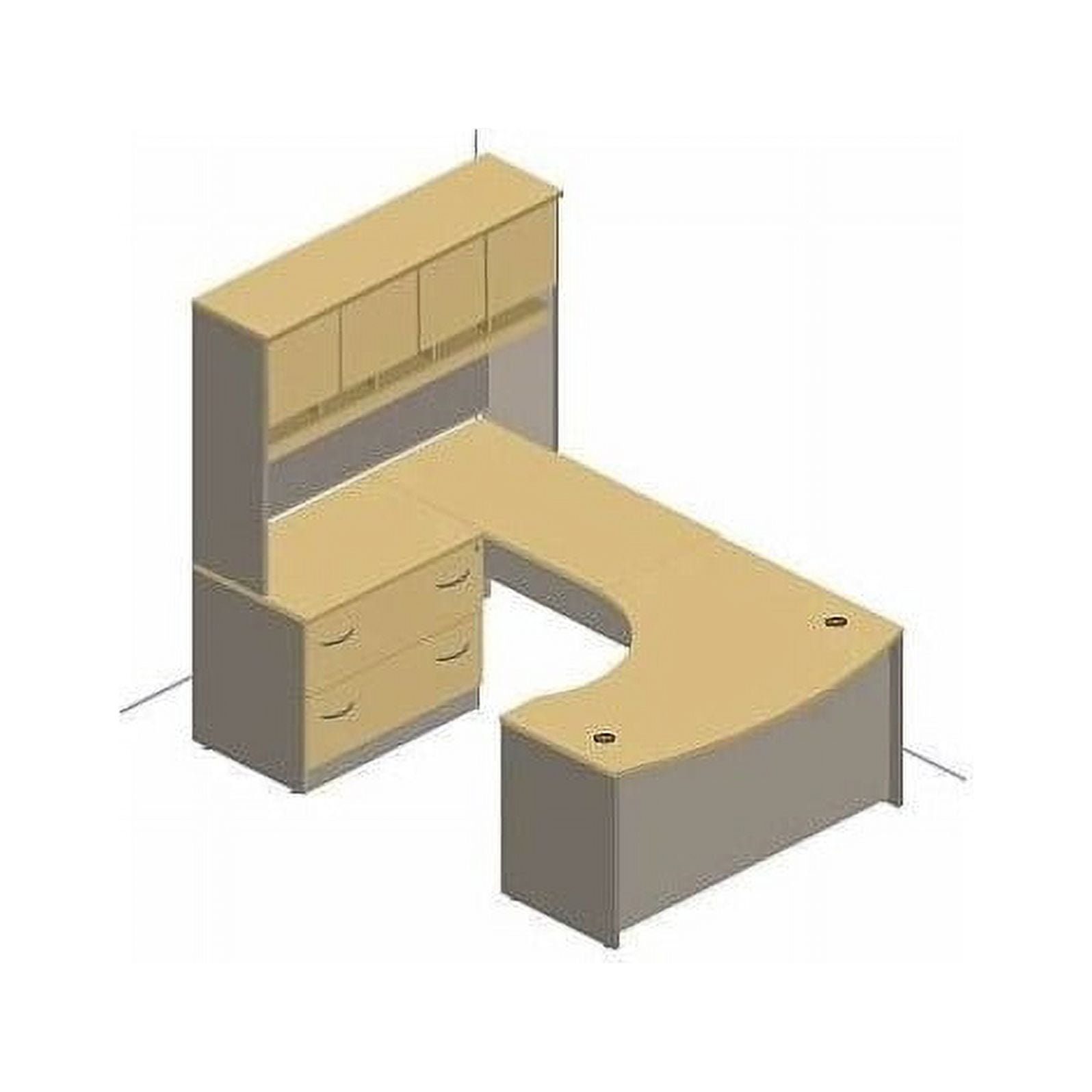 Bush Business Furniture Series C 4-Piece U-Shape Left-Hand Bow-Front ...