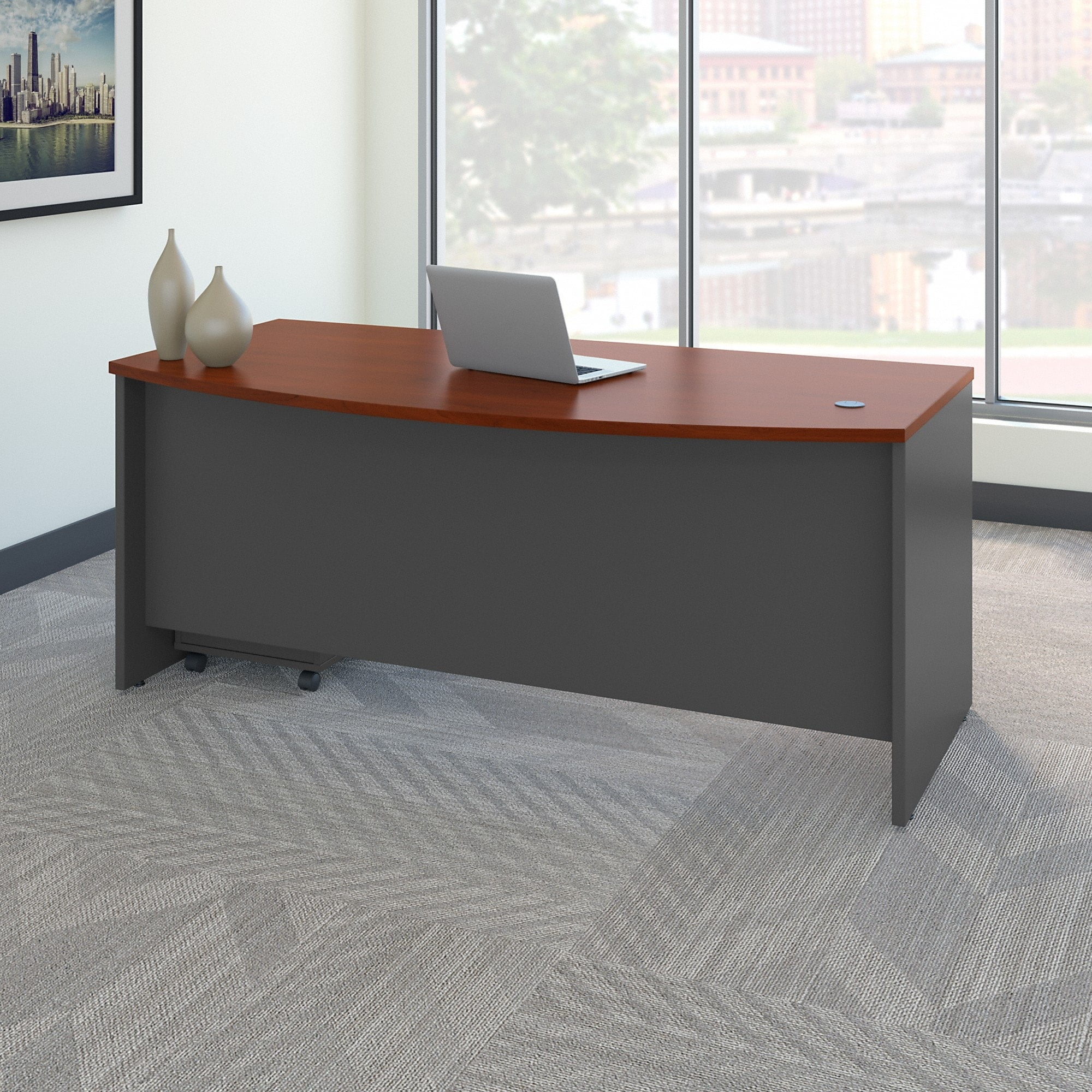 Bush Business Furniture Series C 72W Bow Front Desk with Drawers by ...