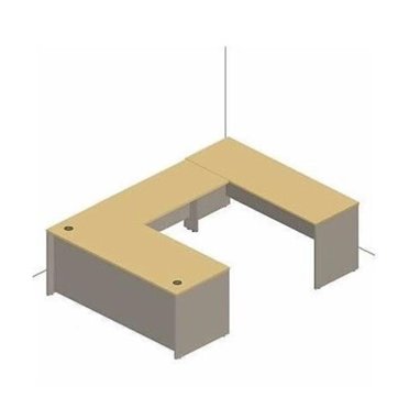 Atlin Designs Modern Wood U-Shaped Computer Desk with Hutch in White ...