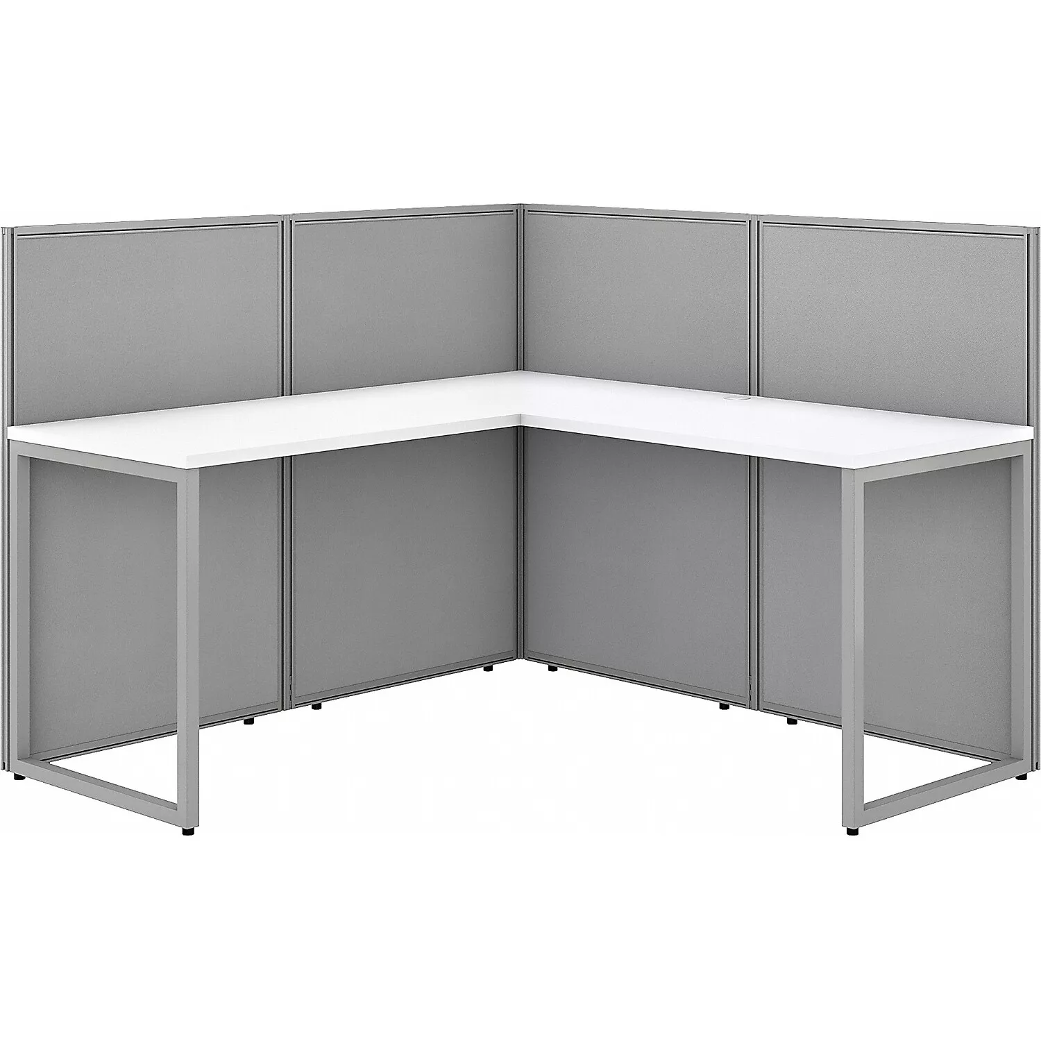 Bush Furniture 45" x 60" L-Shaped Cubicle Desk Workstation w/Panels ...