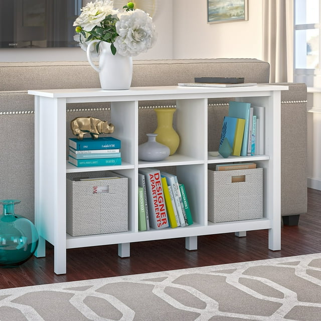 Bush Furniture Broadview 6 Cube Storage Bookcase with Modern Legs ...