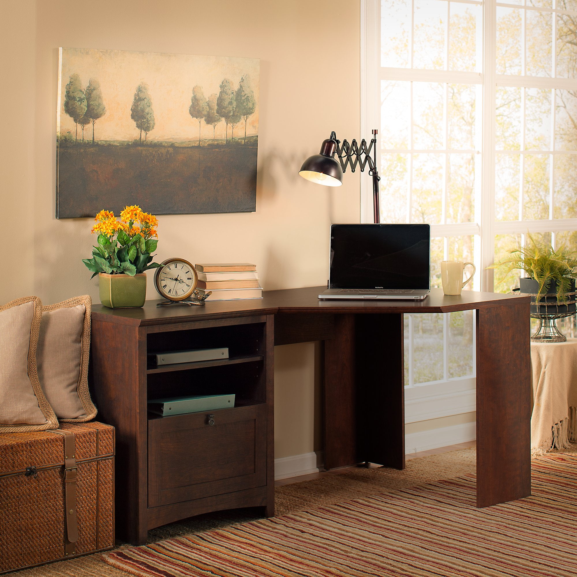 Bush Furniture Buena Vista 60W Corner Desk in Madison Cherry - Walmart.com