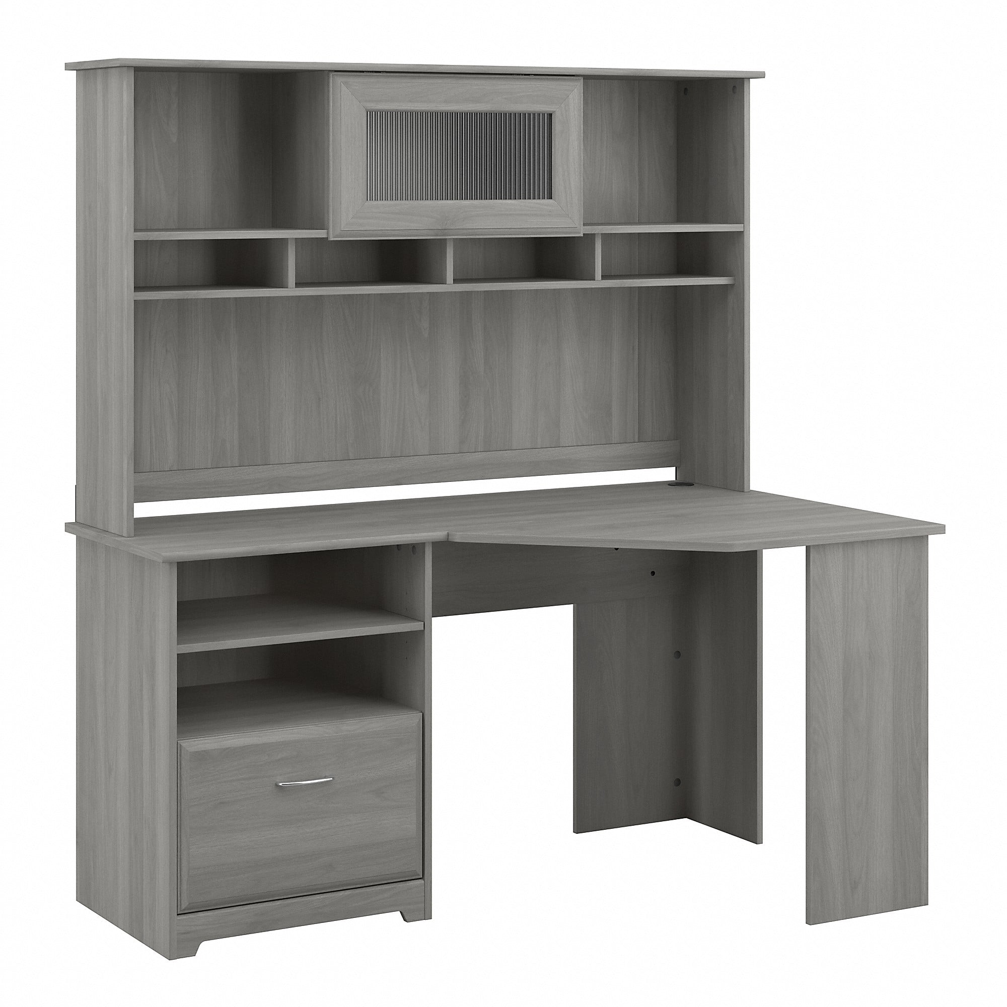 Bush Furniture Cabot 60" Corner Desk and Hutch, Modern Gray - Walmart.com