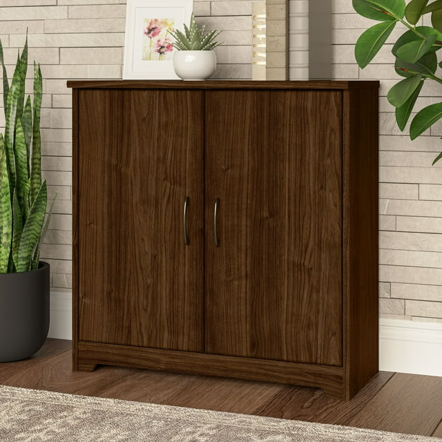 Bush Furniture Cabot Small Storage Cabinet in Modern Walnut ...