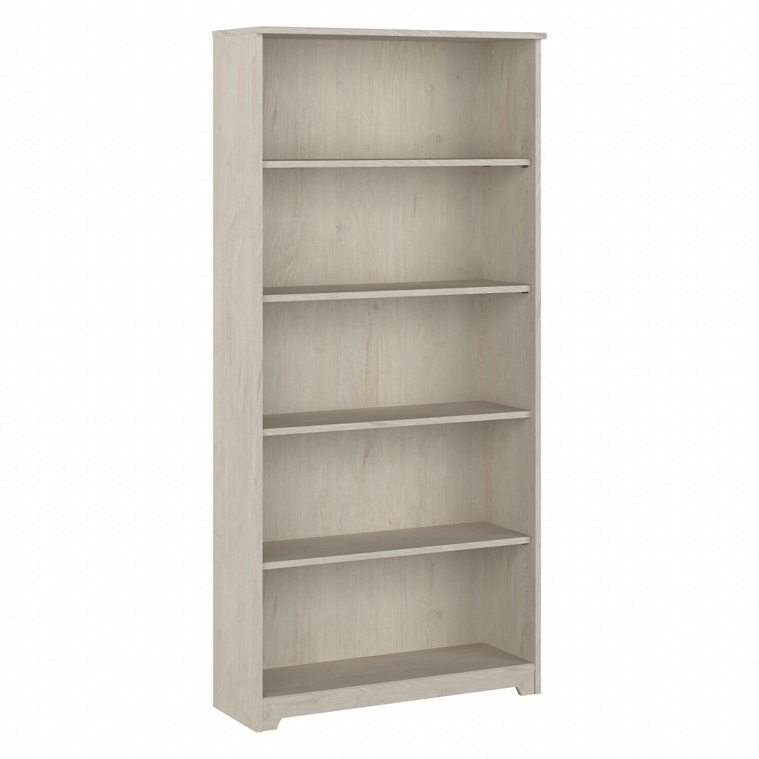 Cabot 5 Shelf Tall Bookcase in Linen White Oak - Engineered Wood ...