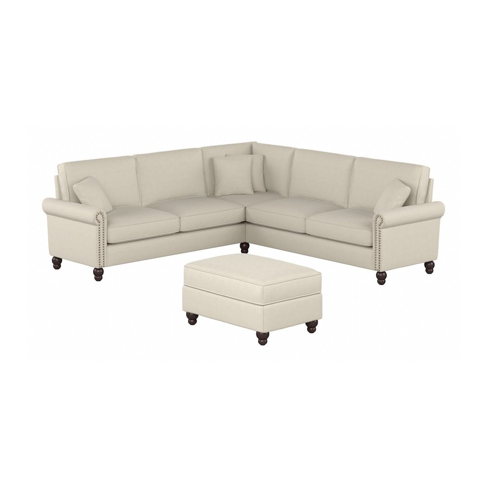 Bush Furniture Coventry 99W L Shaped Sectional Couch with Ottoman in ...