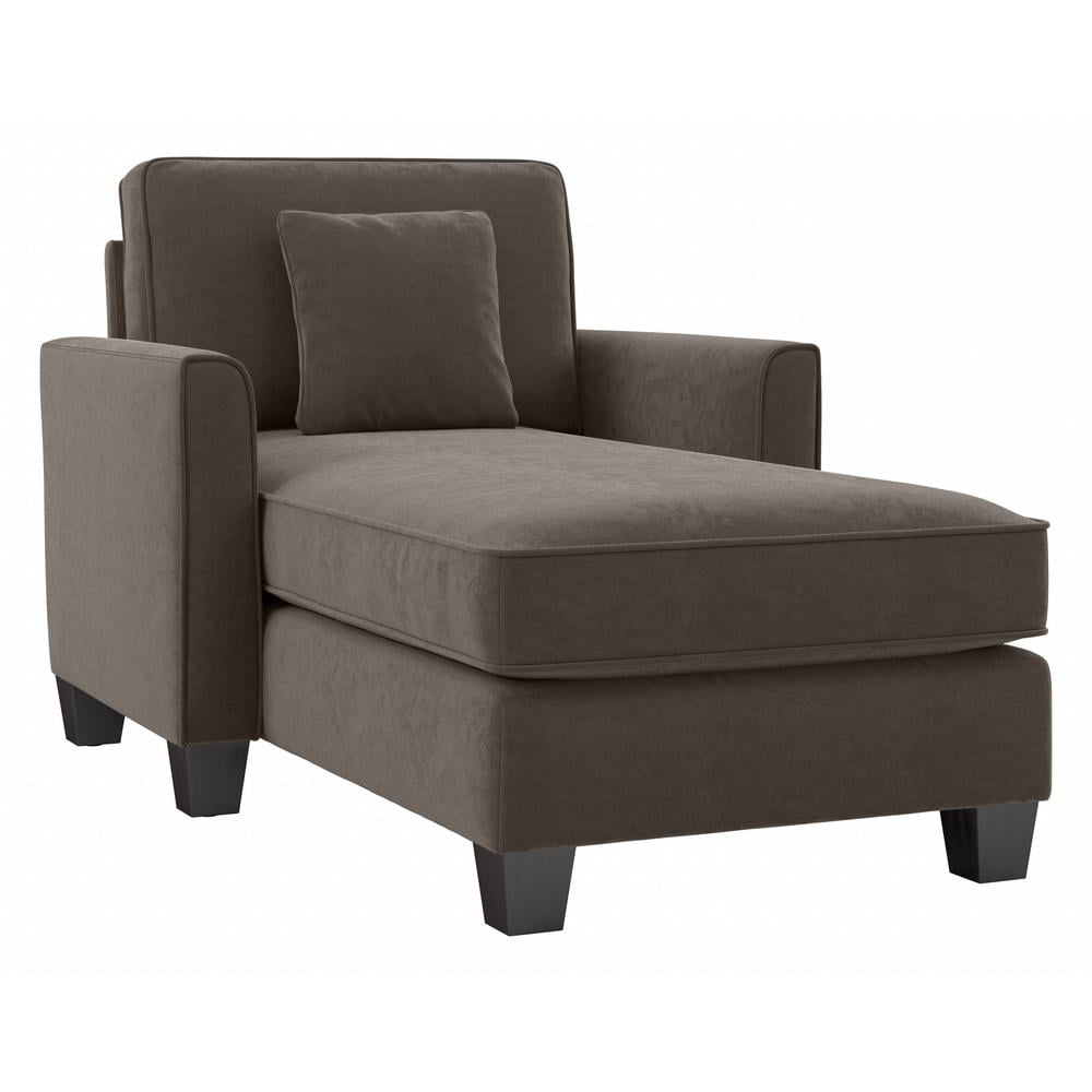 Bush Furniture Emory Lane Chaise Lounge with Slanted Arms in Cocoa ...