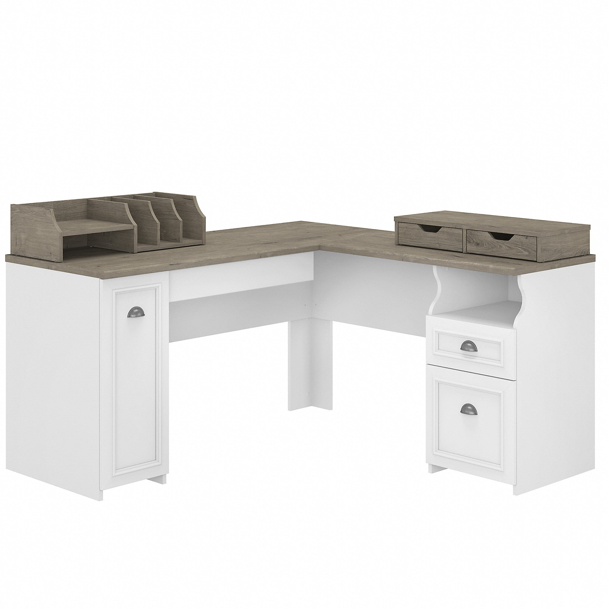 Bush Furniture Fairview 60W L Shaped Desk with Storage and Desktop ...
