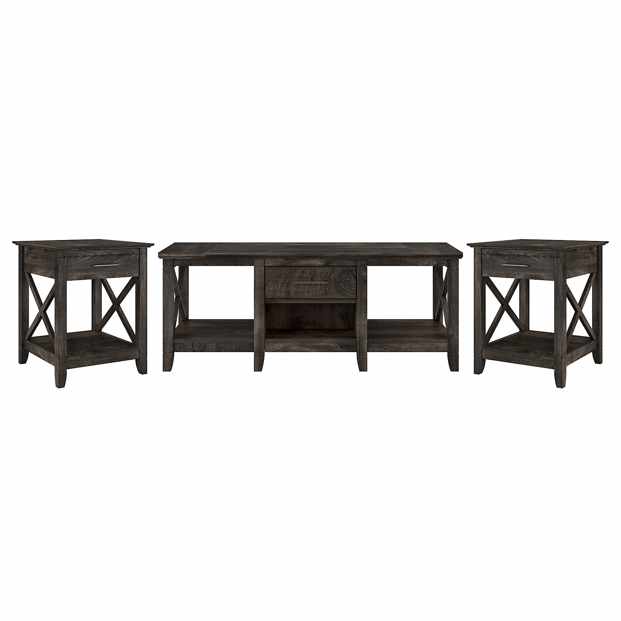 Bush Furniture Key West Collection: Coffee Table and 2 End Tables Set ...