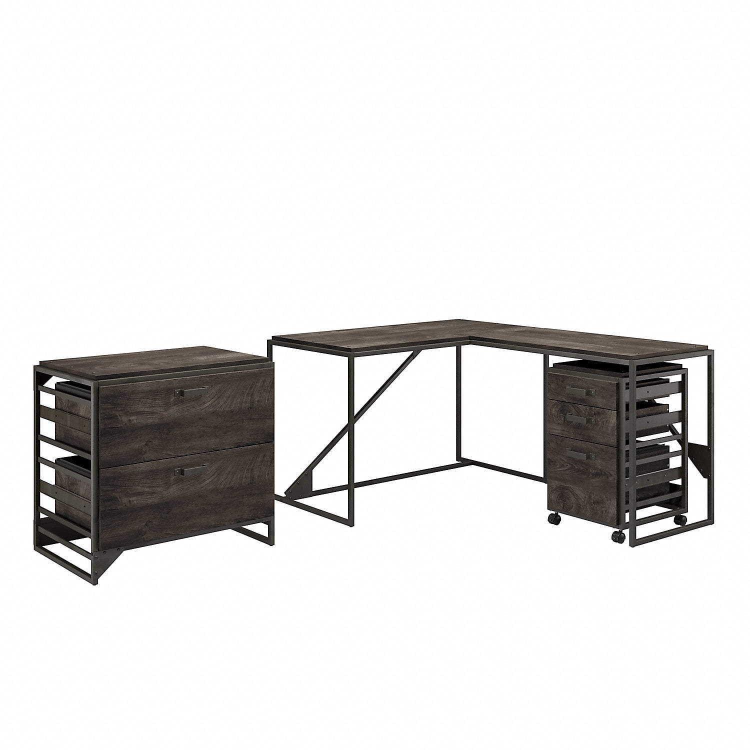 Bush Furniture Refinery - Furniture set - 3-piece (2-drawer lateral ...