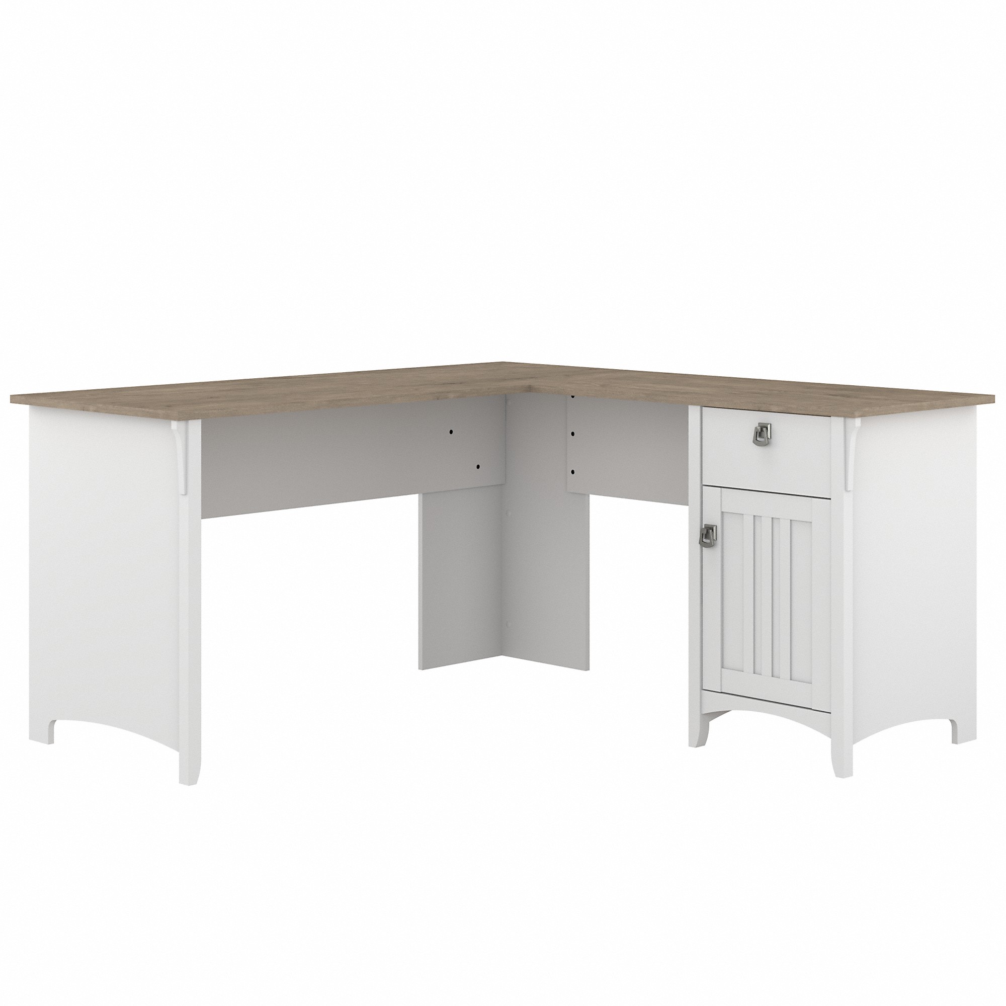 Sauder Cottage Road Engineered Wood L-Shaped Desk in White Finish ...