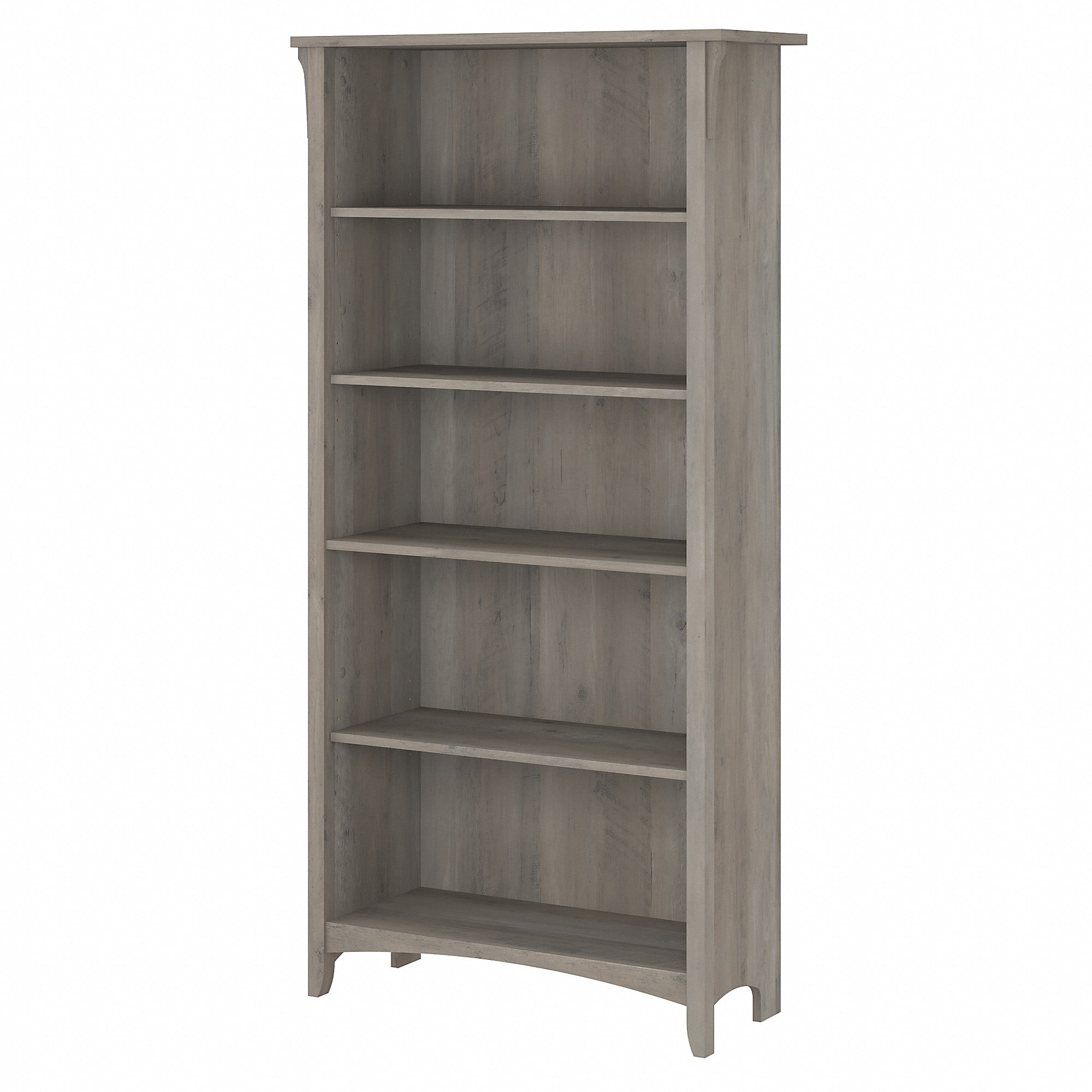 Bush Furniture Salinas Tall 5 Shelf Bookcase in Driftwood Gray ...