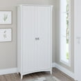 Bush Furniture Salinas Pure White Tall Storage Cabinet with Solid Wide ...