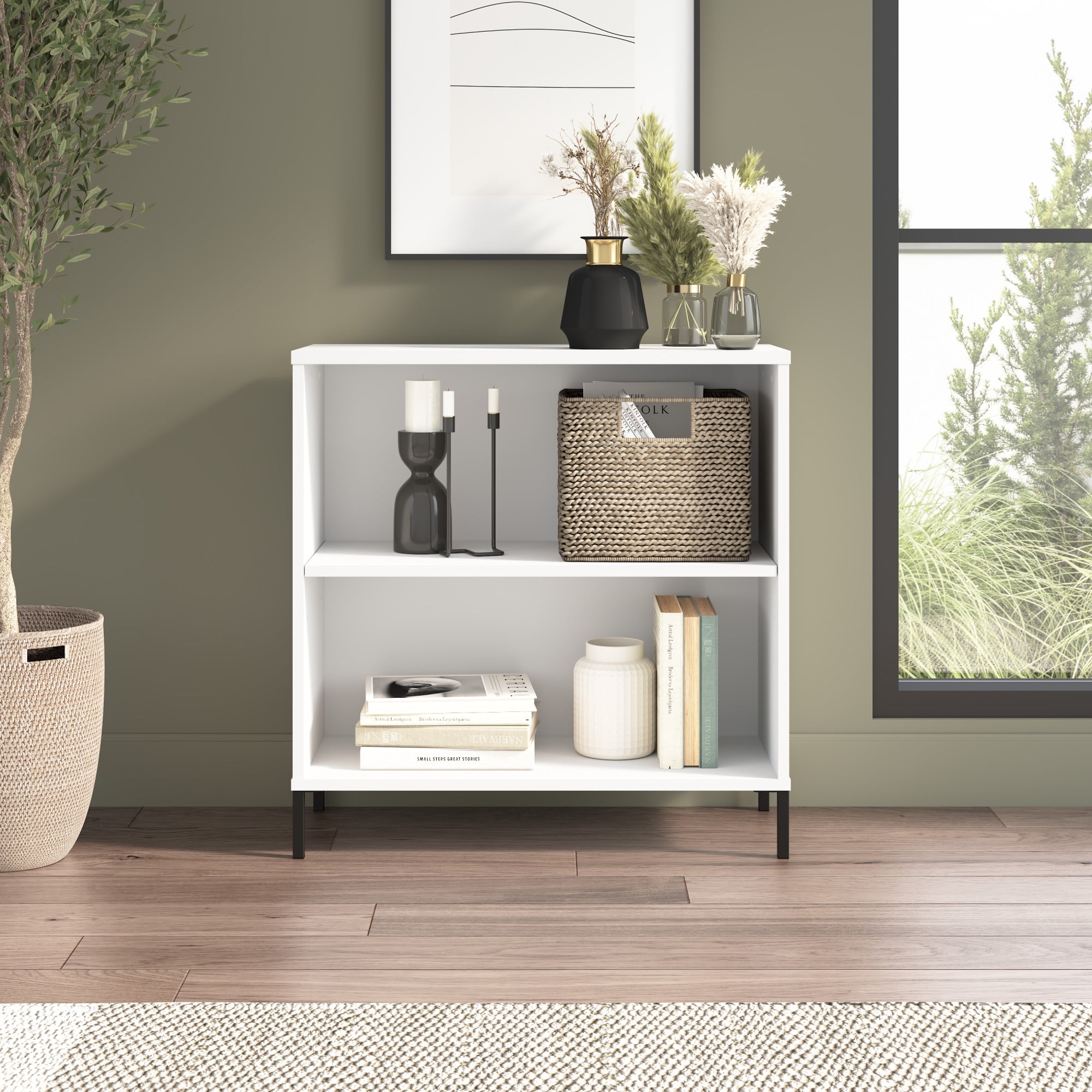 Bush Furniture Soho 2 Shelf Bookcase in White - Walmart.com