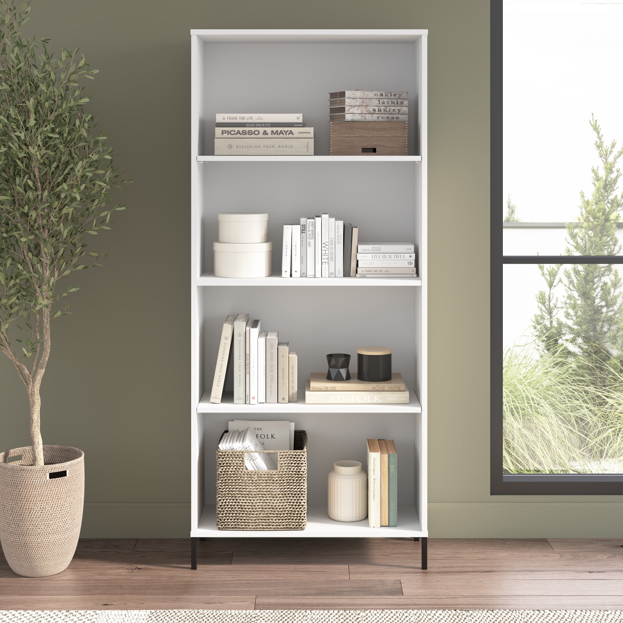 Bush Furniture Soho 4 Shelf Bookcase in White - Walmart.com