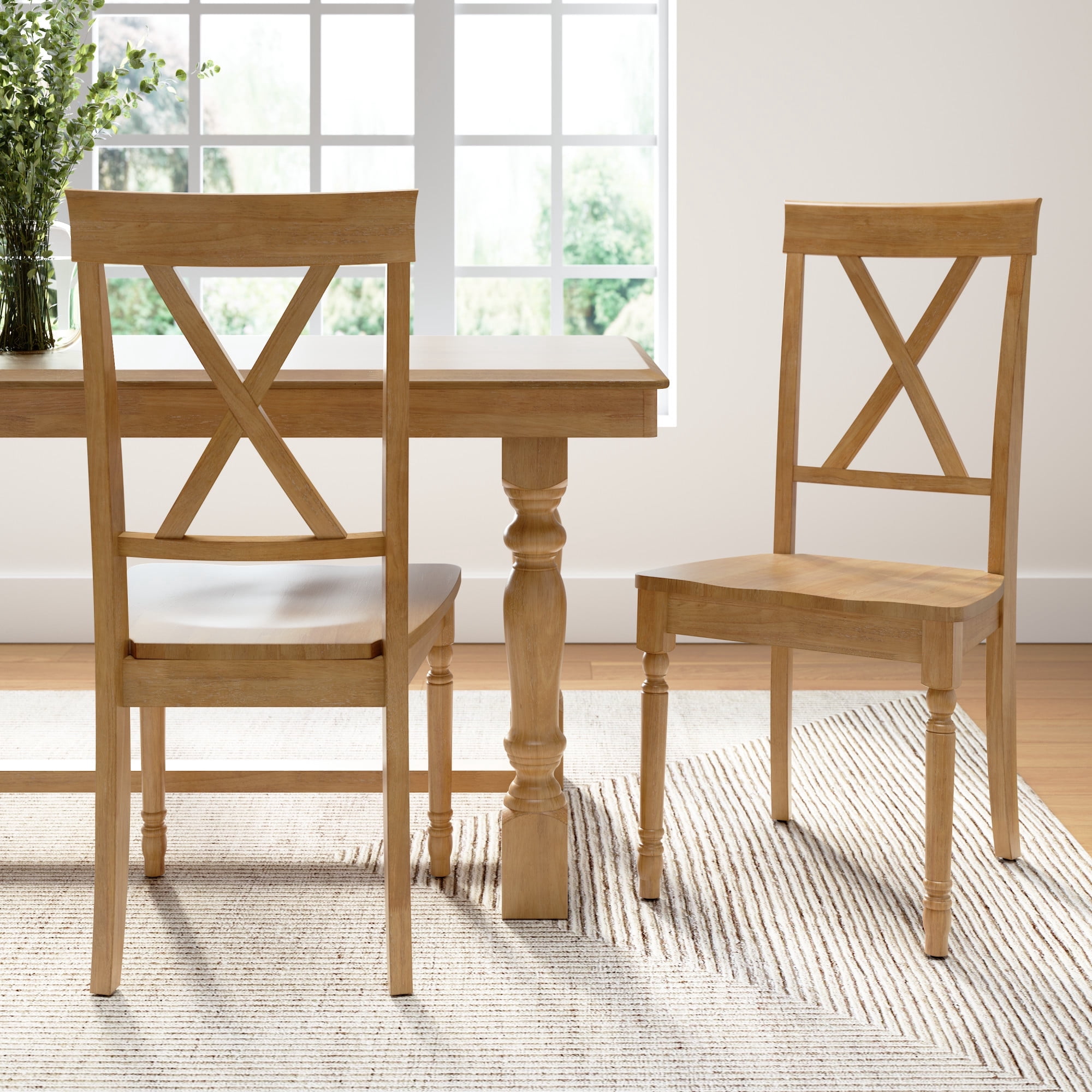 Bush Furniture Sterling Cross Back Dining Chairs - Set of 2 in Natural ...