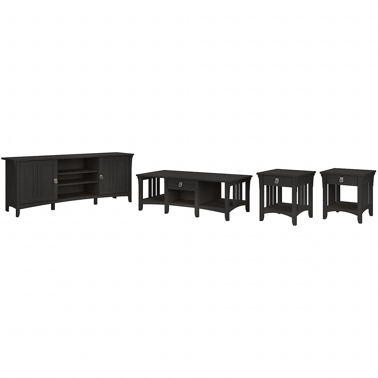 Bush Furniture TV Stand w/Coffee Table 2 End Tables Screens up to 65 ...