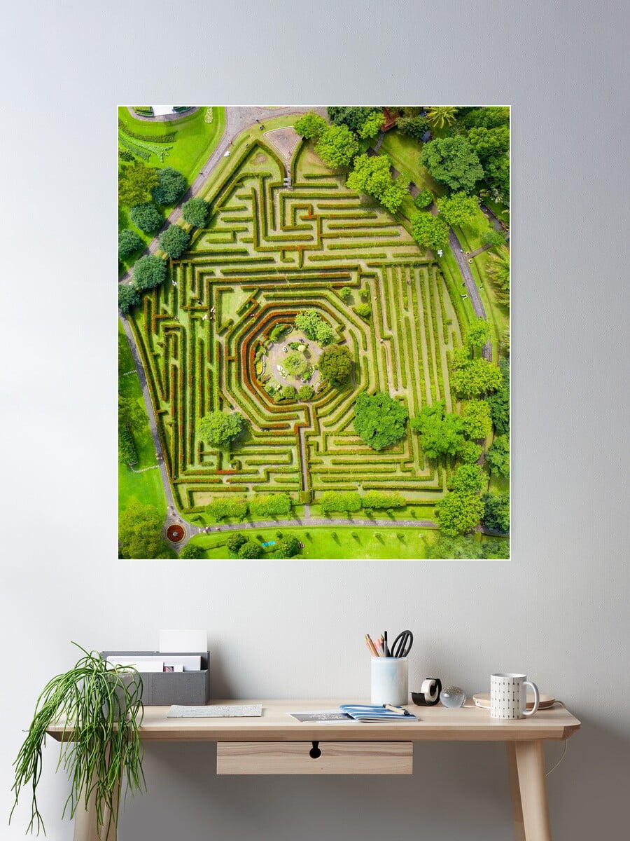 Bush Garden Maze Poster Wall Art, Modern Wall Decor For Living Room ...