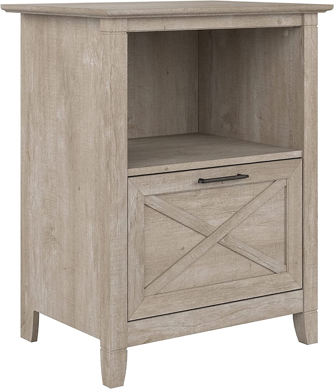 Bush Home Key West Lateral File Cabinet with Shelf in Washed Gray ...