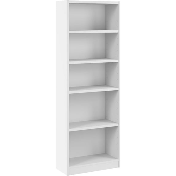 Bush Home Universal 25W Tall 5 Shelf Bookcase in White, Vertical ...