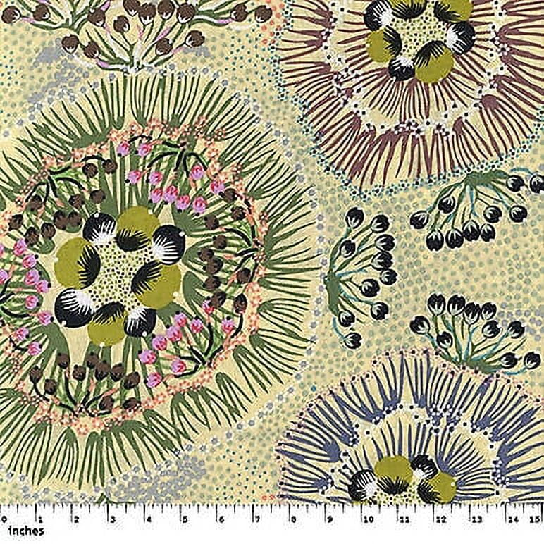Bush Plum Ecru Australian Aboriginal Cotton Fabric by M S Textiles ...
