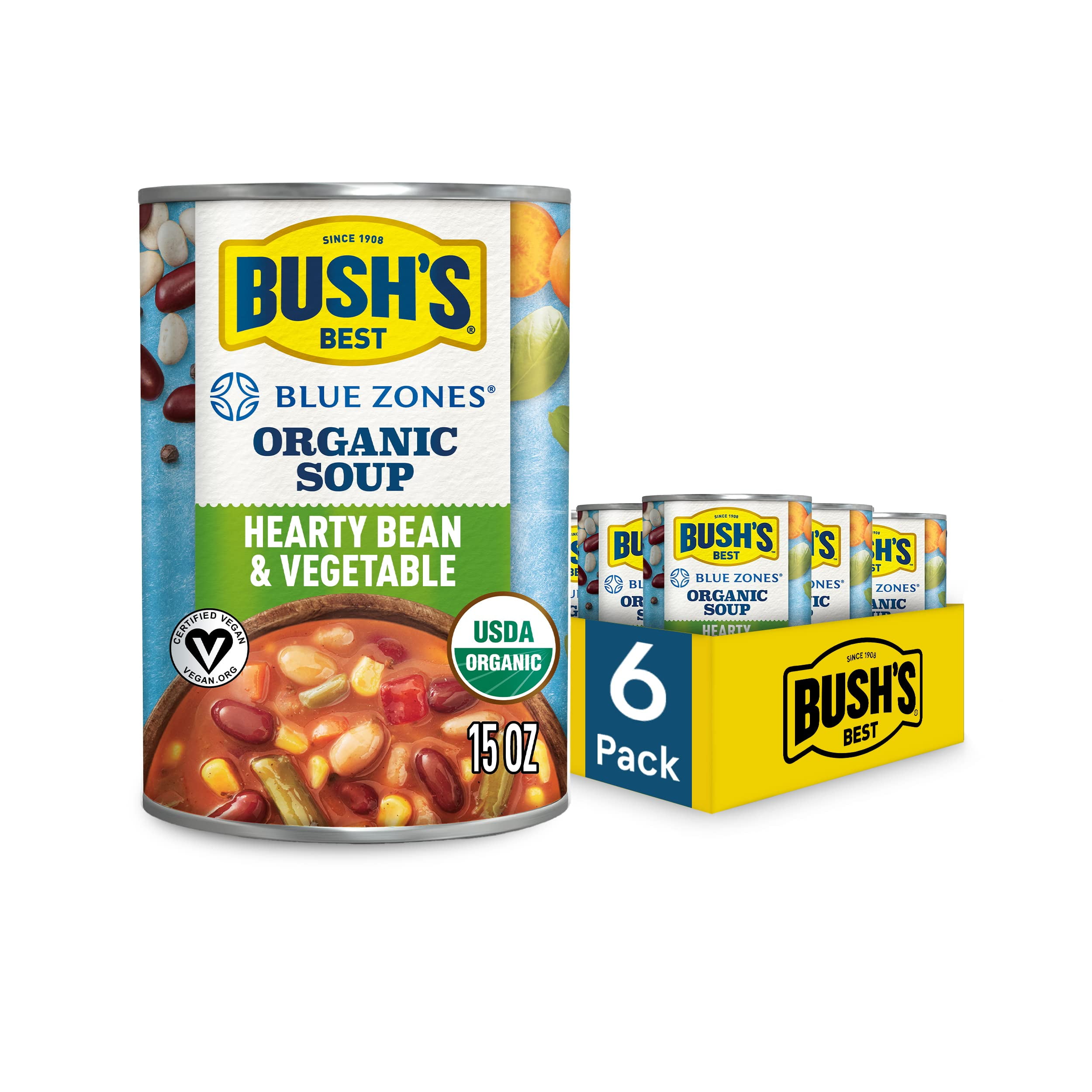 Bush,S Best 15 Oz Blue Zones Hearty Vegetable Soup, Source Of Plant ...