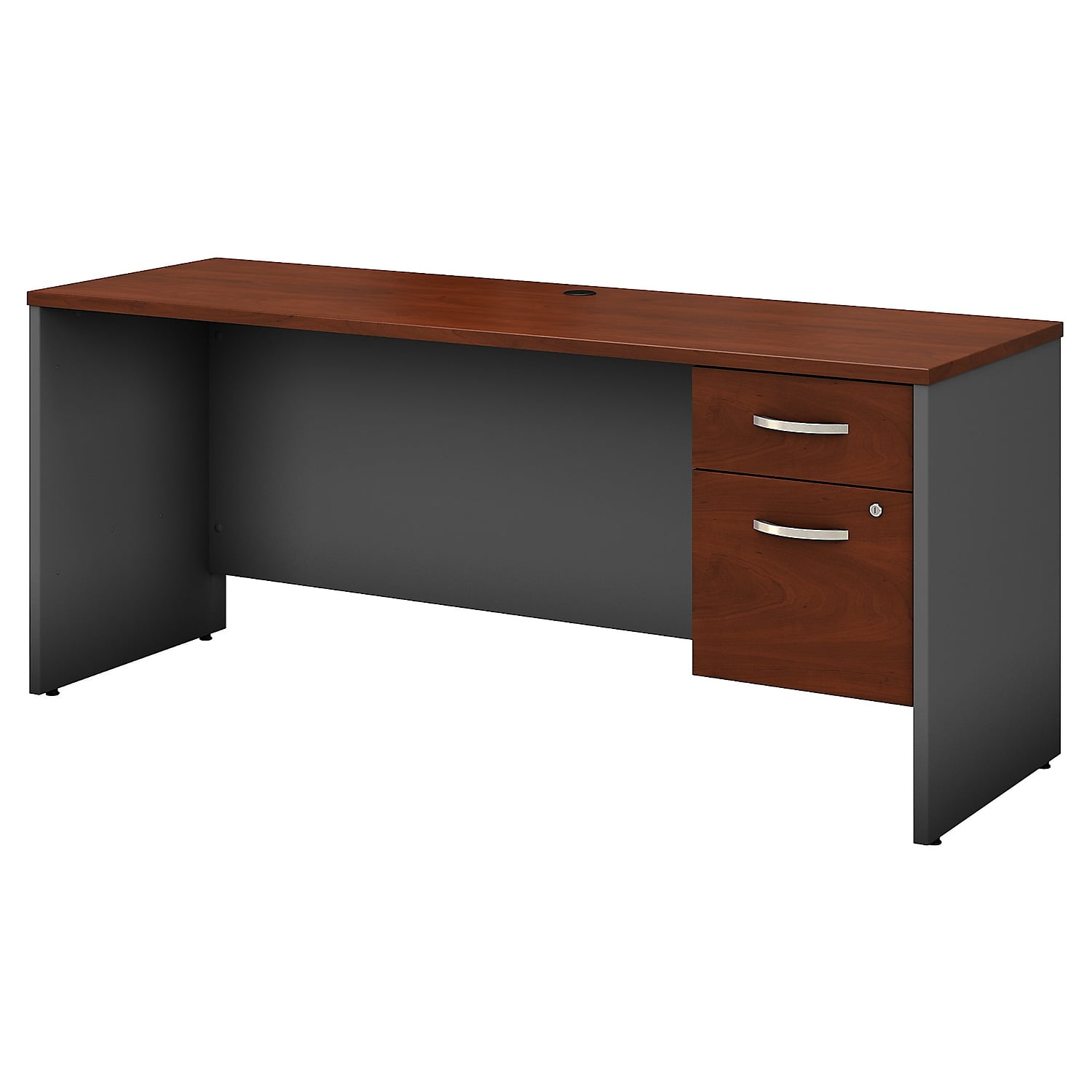 Bush Series C Hansen Cherry 72W x 24D Credenza Desk Shell with 3/4 ...