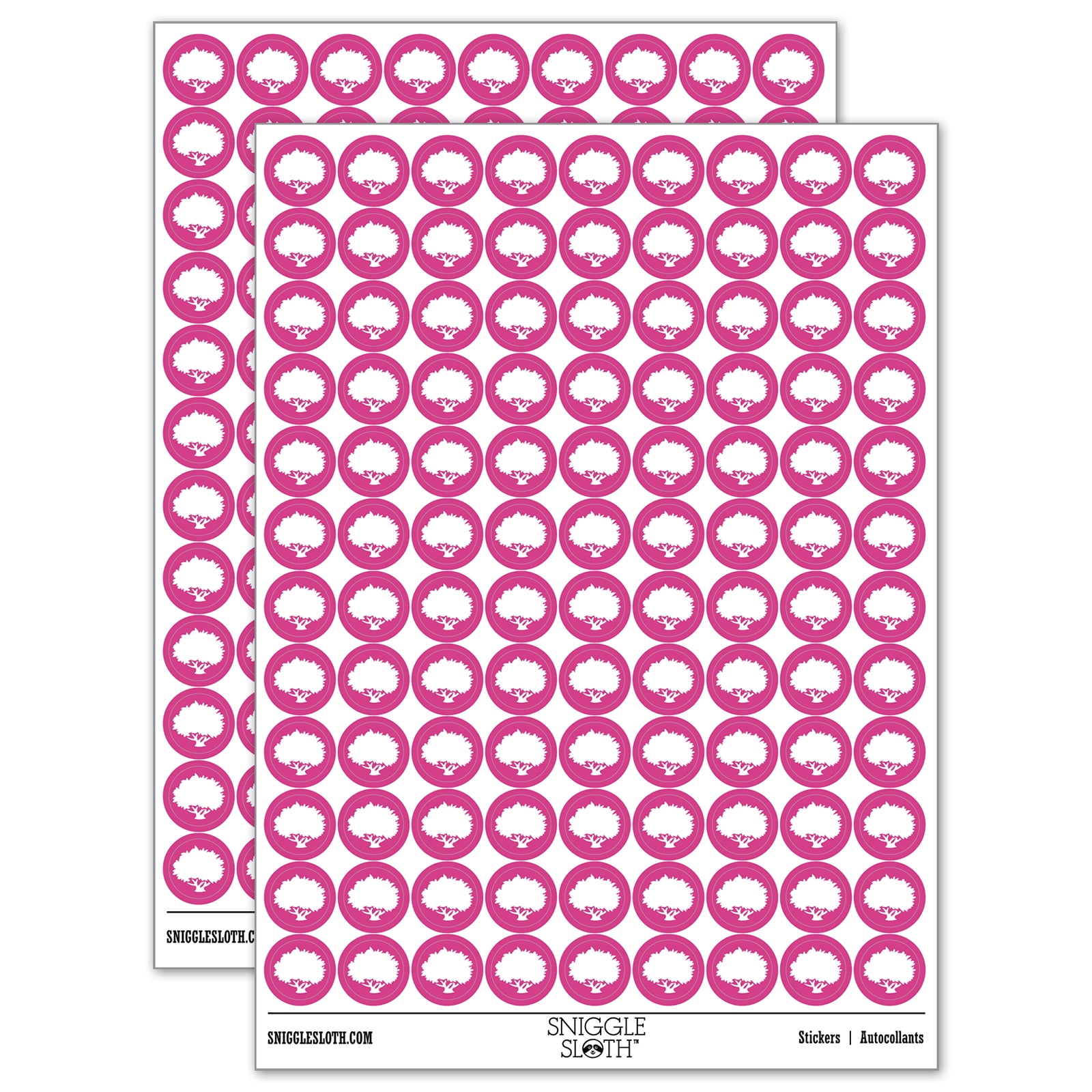 Bush Shrub Garden Forest Plant 200+ Round Stickers - Hot Pink - Matte ...