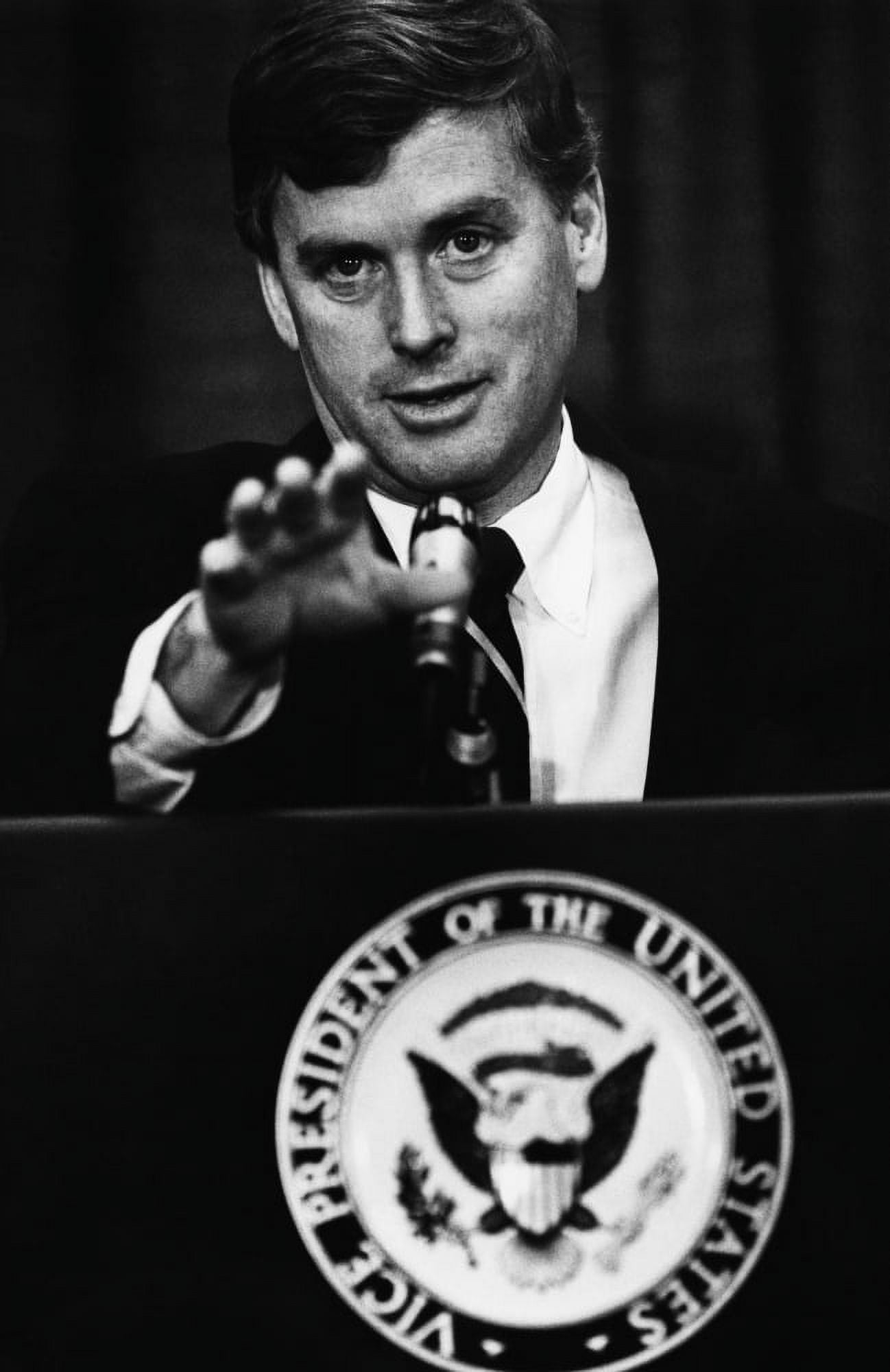 Bush Sr. Presidency. Us Vice President Dan Quayle At Press Conference ...