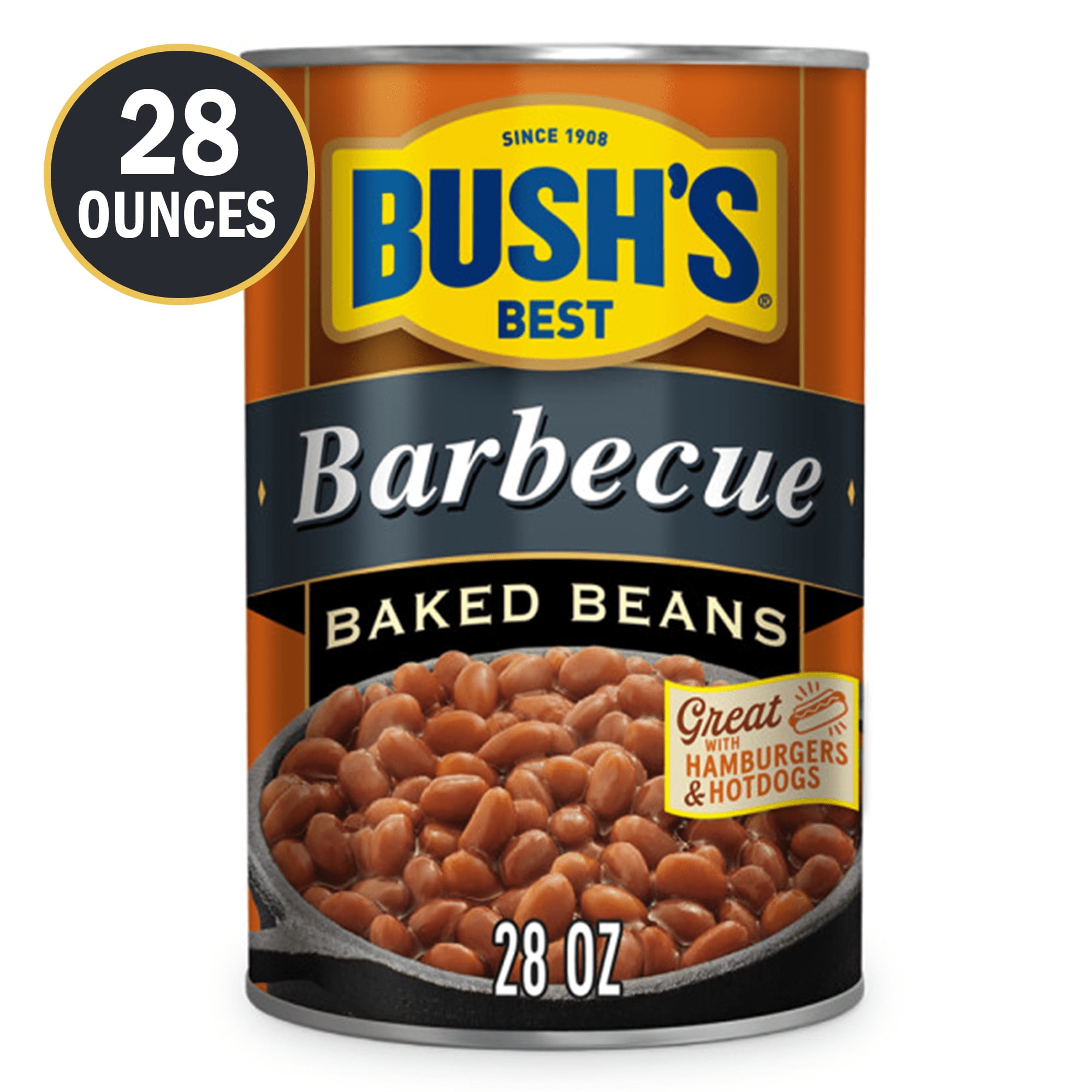 Bush's Barbecue Baked Beans, Canned Beans, 28 oz Can - Walmart.com