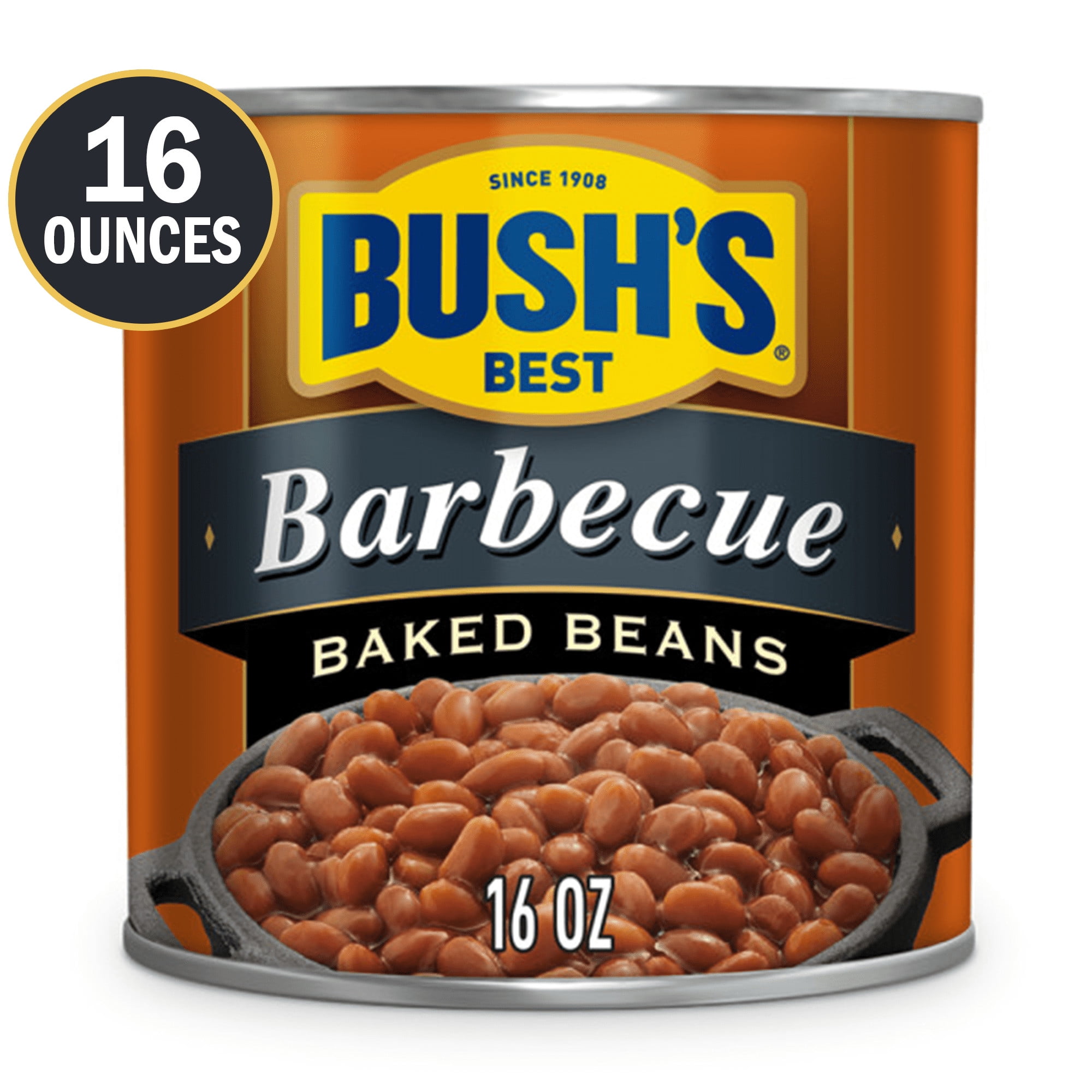 Bush's Barbecue Baked Beans, Plant-Based Protein, Canned BBQ Beans, 16 ...