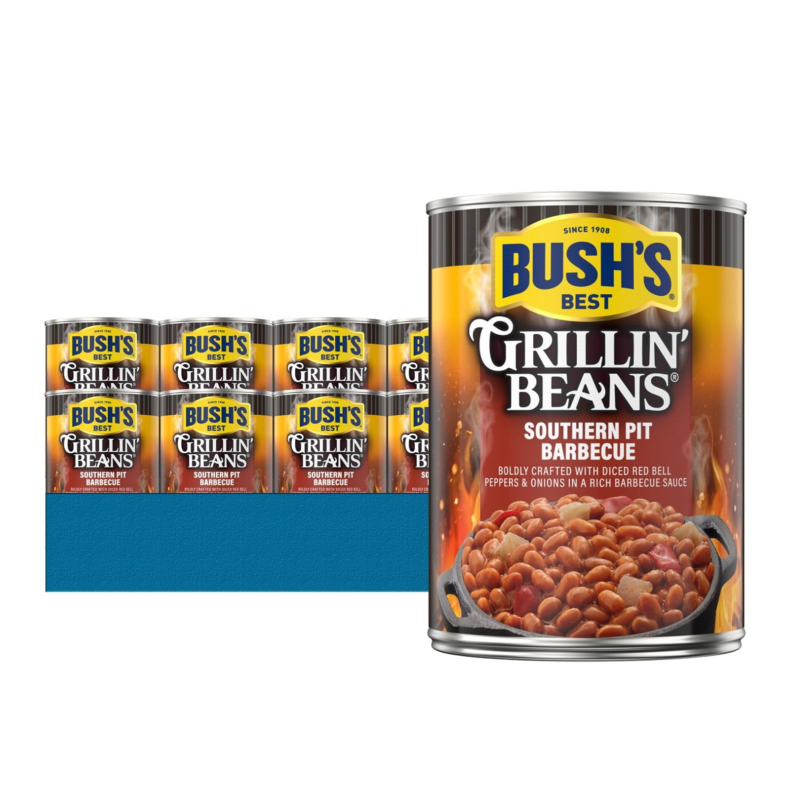Bush's Best 12-Pack AJH3 of Grillin' Southern Pit Bbq Beans Gluten Free ...