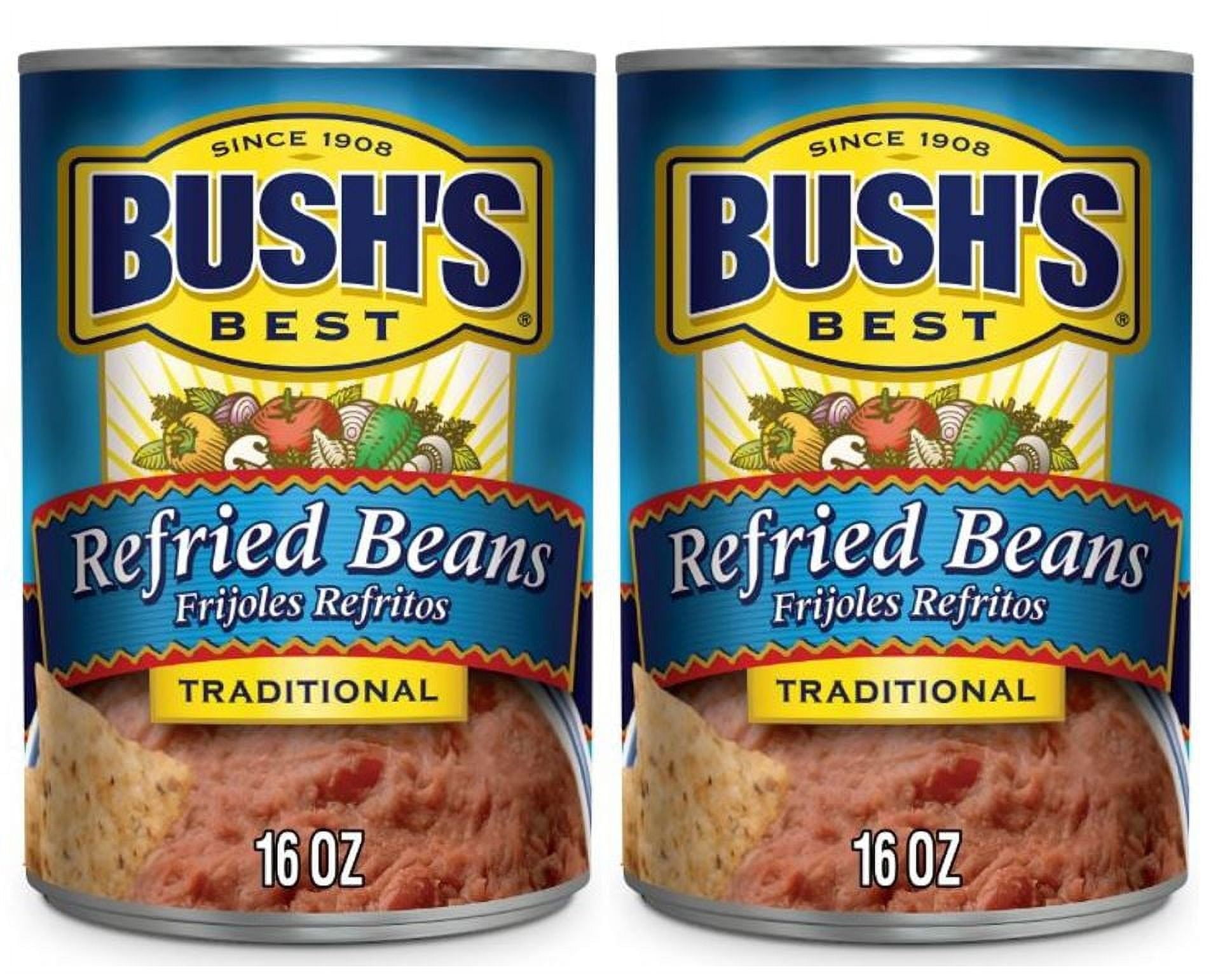 Bush's Best Canned REFRIED BEANS, 16-Ounce (Pack of 2) - Walmart.com