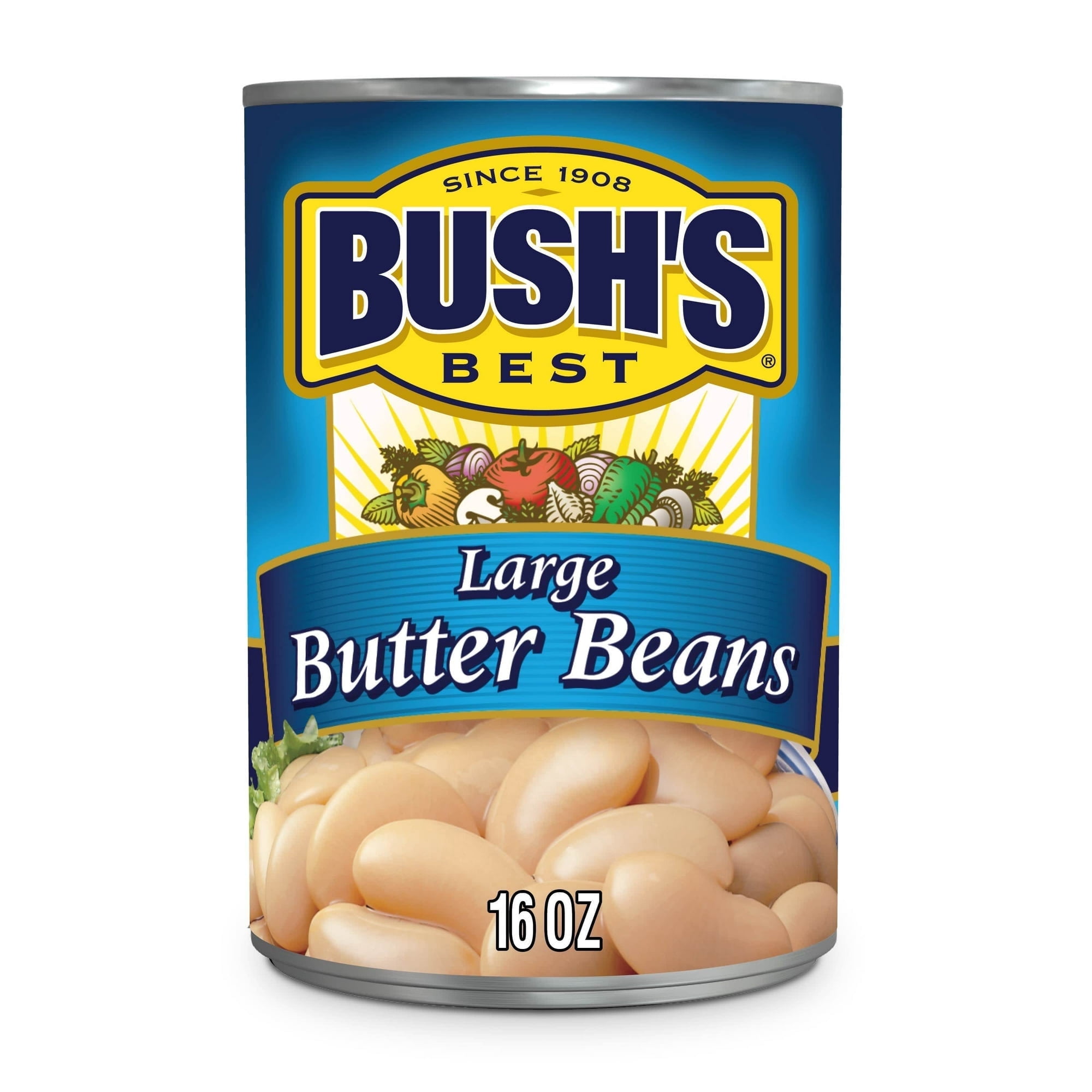 Bush's Best Large Butter Beans, 15-Ounce Can, Pack of 4, Gluten-Free ...