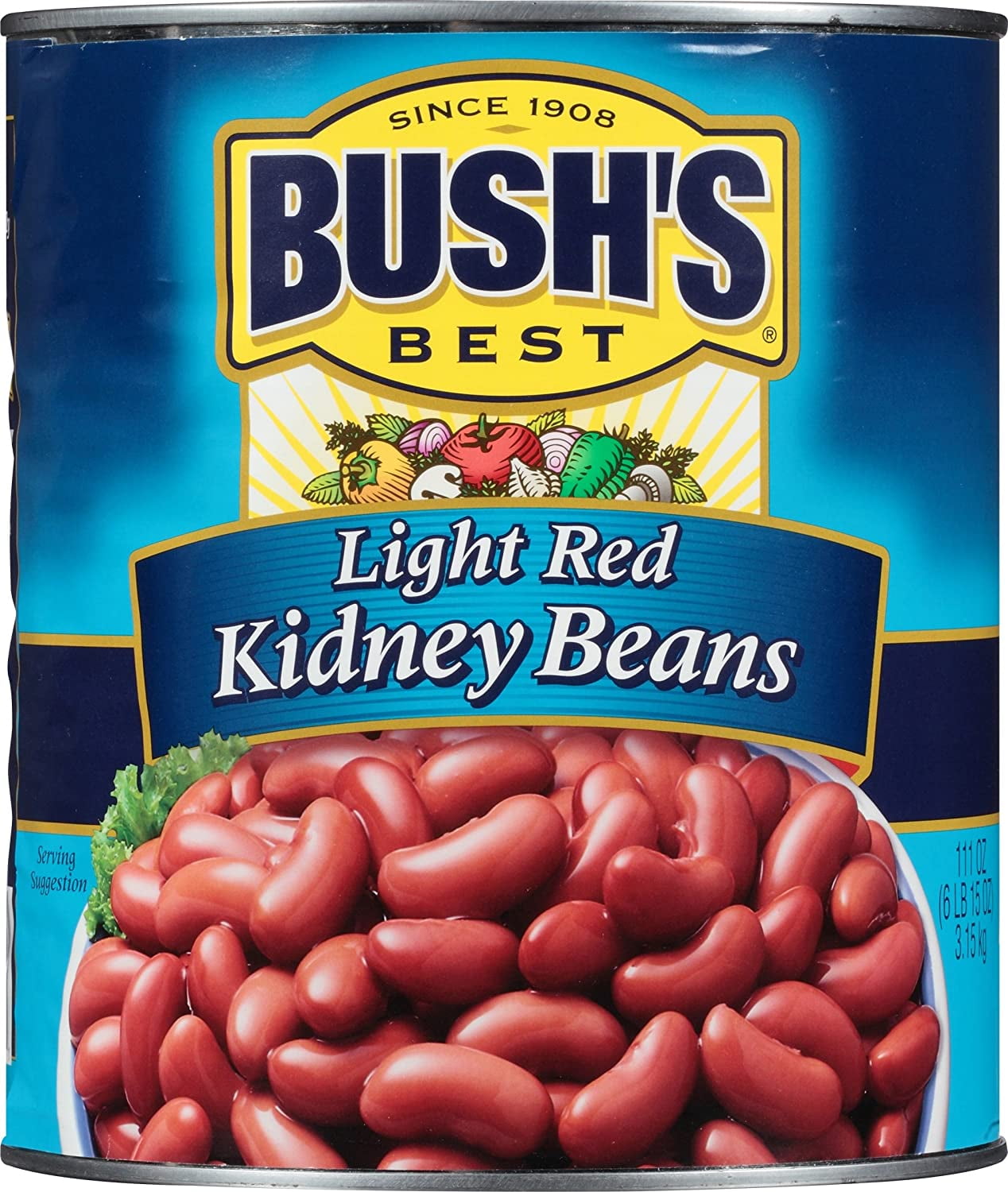 Bush's Best Light Red Kidney Beans 111 oz (6 cans) - Walmart.com