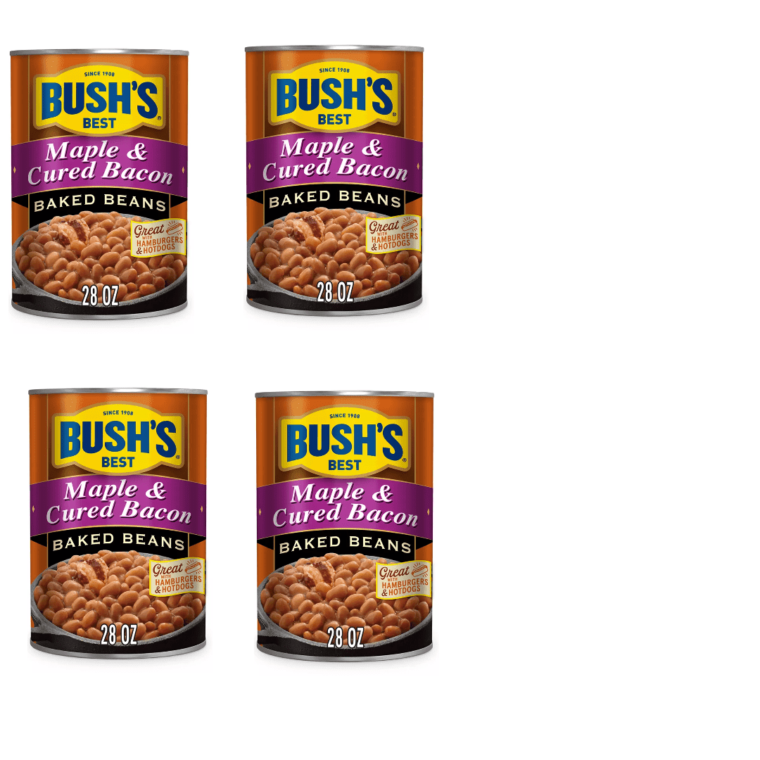 Bush's Best Maple Cured Bacon Baked Beans 28 oz Pack of 4 - Maple Bacon ...