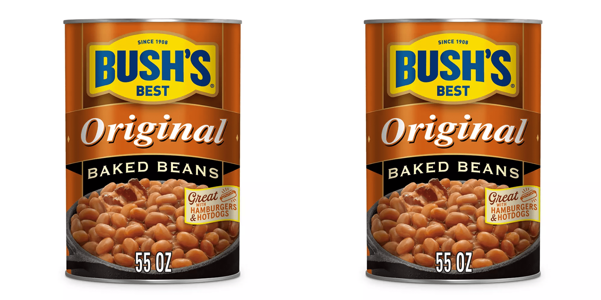 Bush's Best Original Baked Beans 55 oz Pack of 2 - Large Size Baked ...