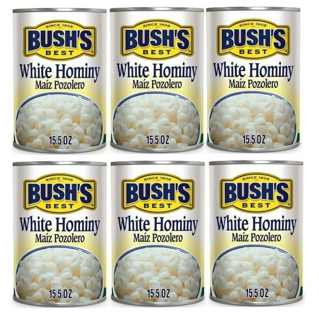 Bush's Best Original Hominy, 15oz Can, Pack of 6 - Walmart.com