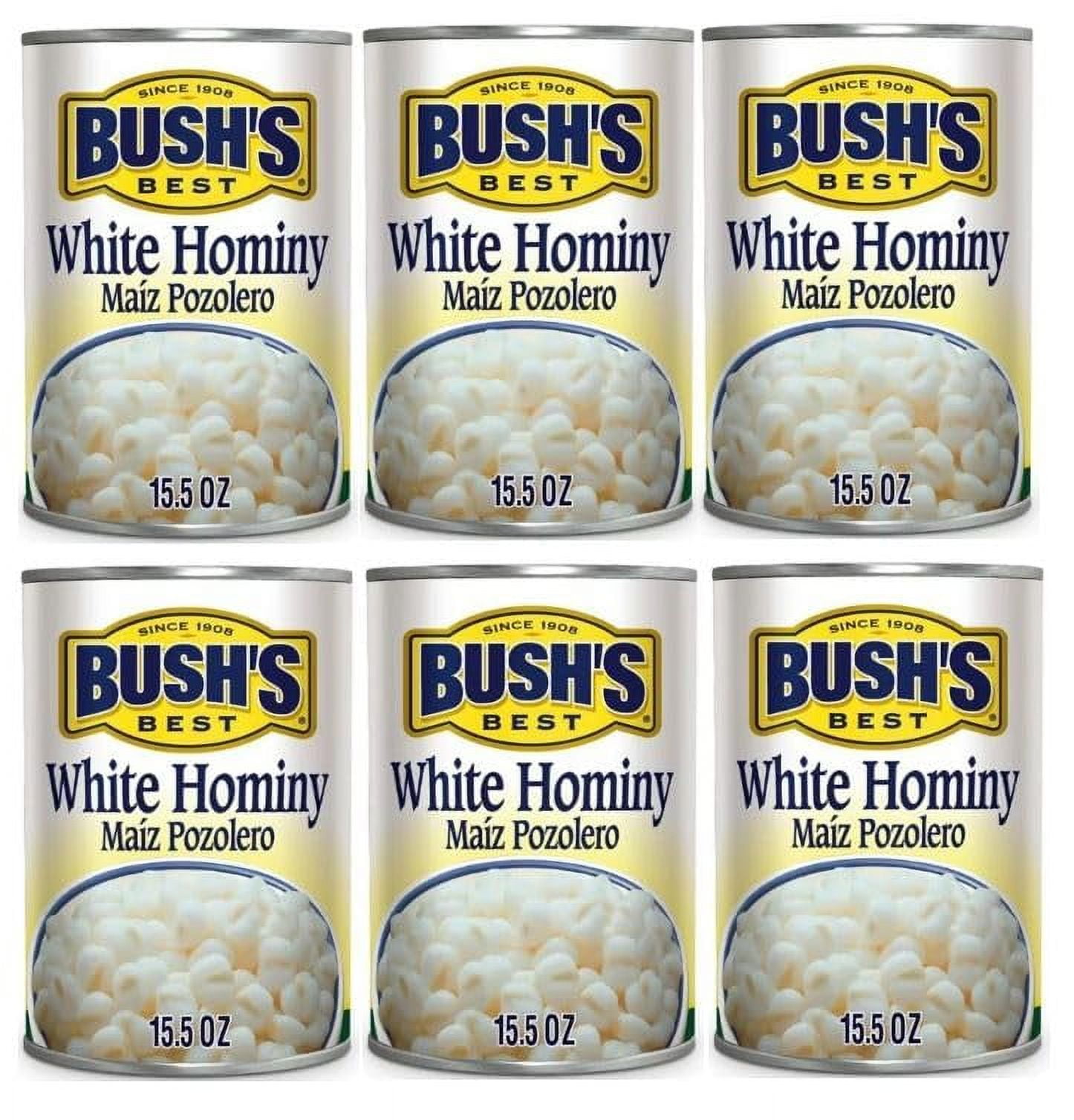 Bush's Best Original Hominy, 15oz Can, Pack of 6 - Walmart.com