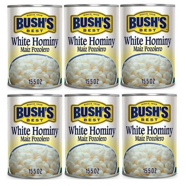 Bush's Best Original Hominy, 15oz Can, Pack of 6 - Walmart.com