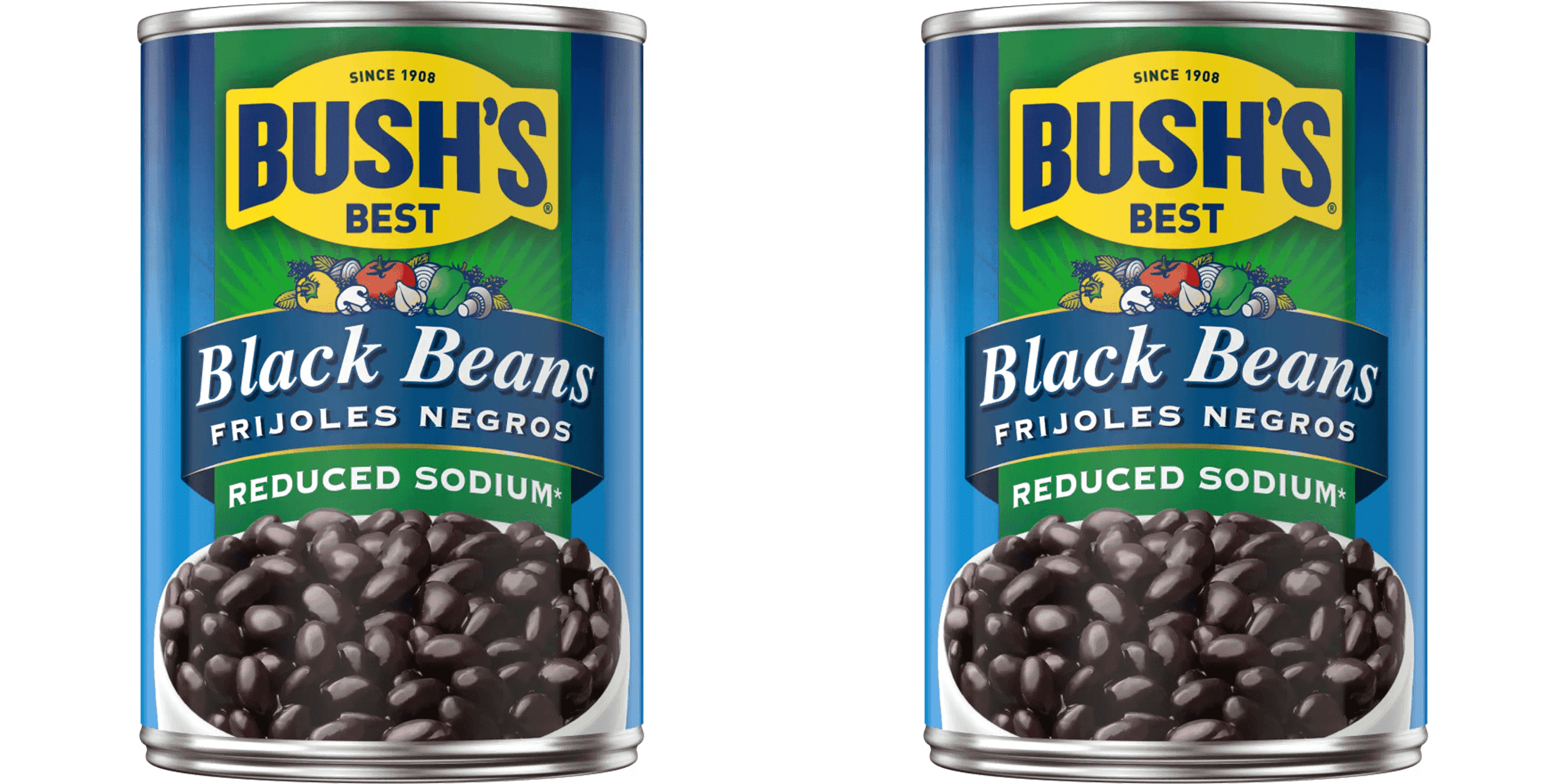 Bush's Best Reduced Sodium Black Beans 15 oz pack of 2 - Low Sodium ...
