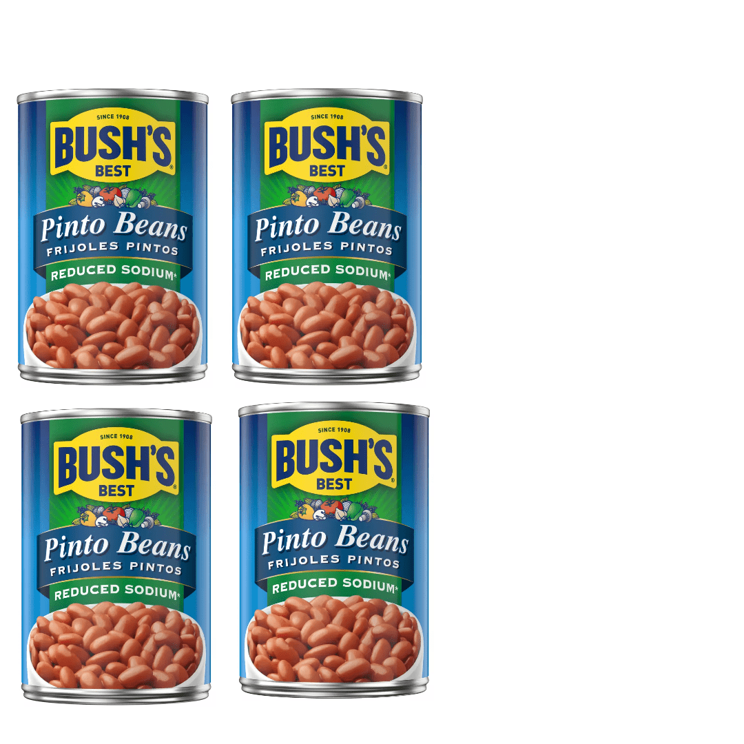 Bush's Best Reduced Sodium Pinto Beans 16 oz Pack of 4 - Reduced Sodium ...
